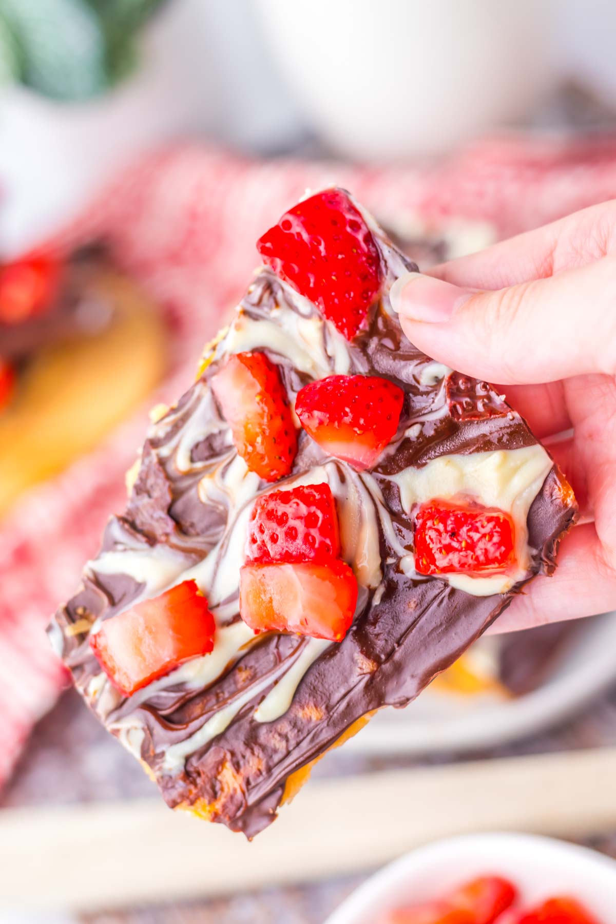 Chocolate Covered Strawberry Toffee Bark Recipe