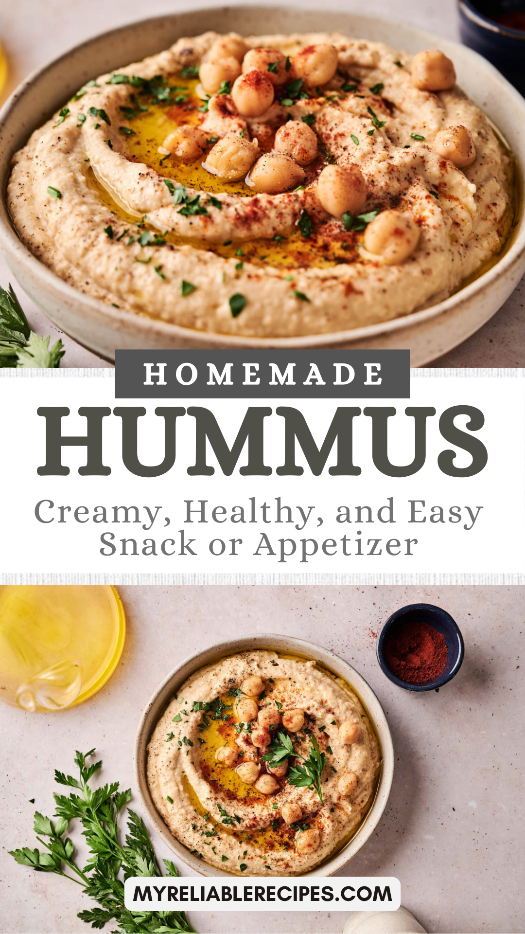 Homemade Hummus Recipe - Make in 10 Minutes - My Reliable Recipes