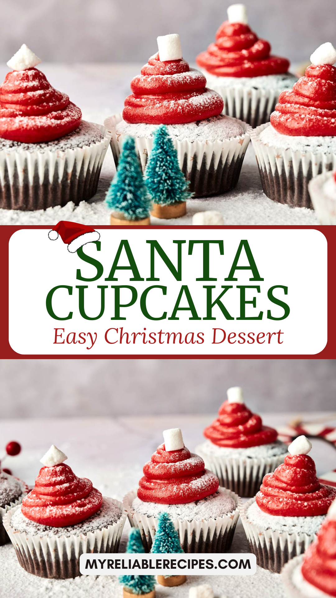 Christmas Santa Cupcakes with Cream Cheese Frosting - My Reliable Recipes